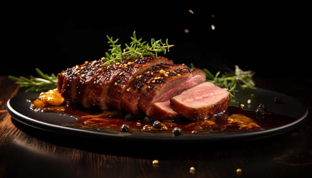 Magret de canard au miel et aux épices